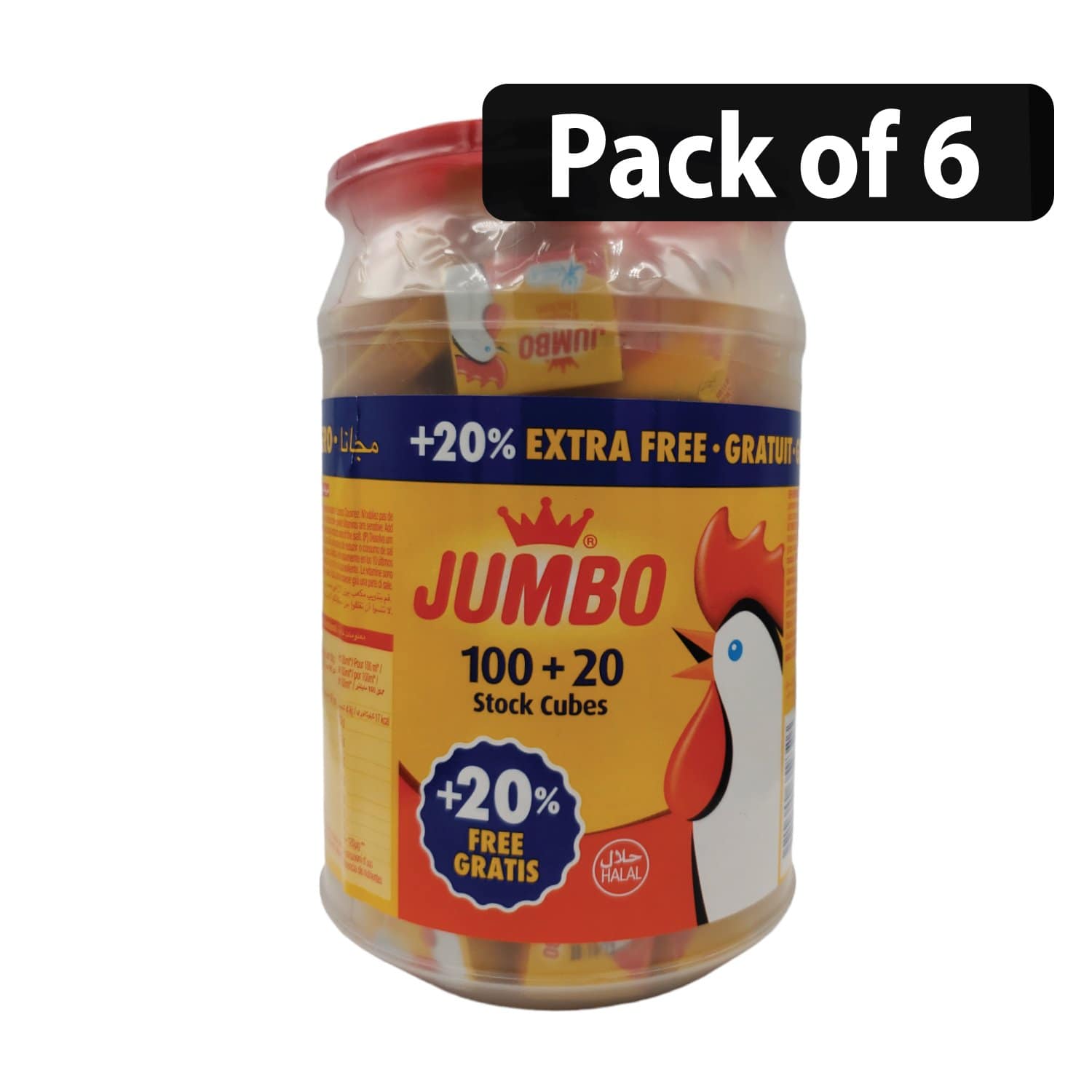 (Pack of 6) Jumbo Chicken Stock Cubes (120 Tablettes) 1200g - Afro Pride